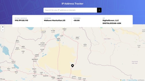 Frontend Mentor | Responsive IP tracker ( ReactJS, IPIfy, TailwindCSS, Animations ) coding ...