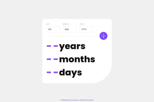 Frontend Mentor | Age calculator app coding challenge solution