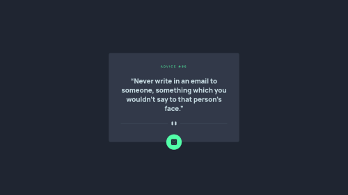Frontend Mentor | challenge advice generator app using HTML & CSS & JS coding challenge solution