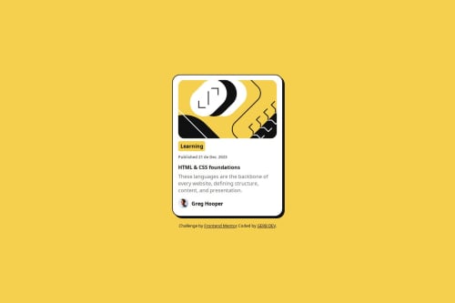 Frontend Mentor Card Blog Utilizando Html Css Coding Challenge Solution 6649
