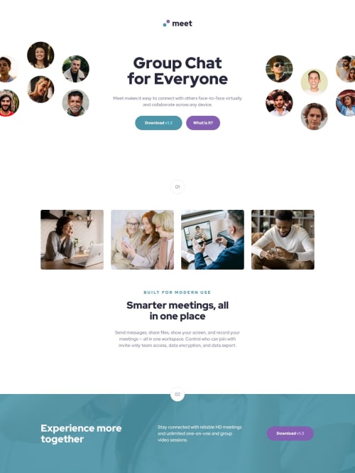 Frontend Mentor | Meet responsive landing page coding challenge solution