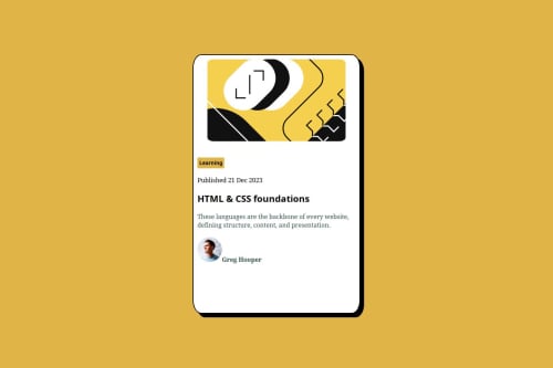 Frontend Mentor | responsive blog preview card using flexbox coding challenge solution