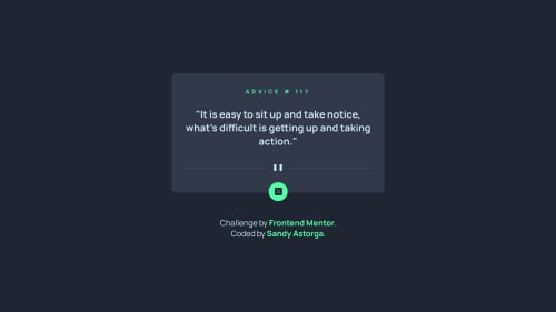 Frontend Mentor | Advice generator app coding challenge solution