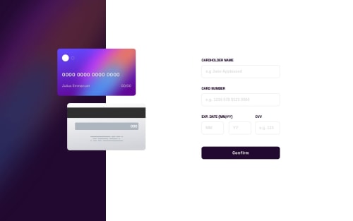 Frontend Mentor | Interactive Card Detail Form coding challenge solution