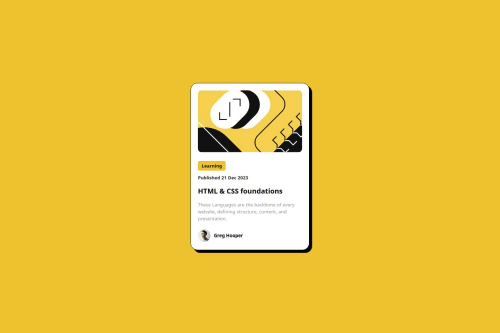 Blog Preview card Using HTML & CSS coding challenge solution | Frontend ...