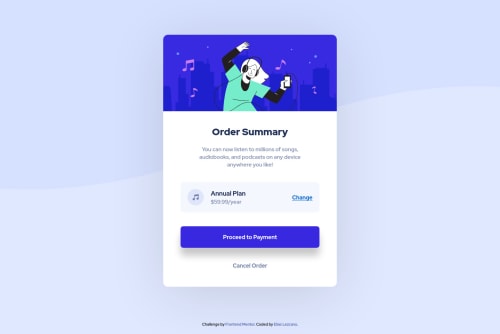 Frontend Mentor | Responsive order summary component using HTML and CSS coding challenge solution
