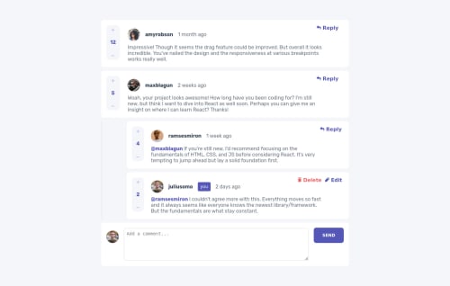 Frontend Mentor | Interactive Comments App Solution Made With React.js ...