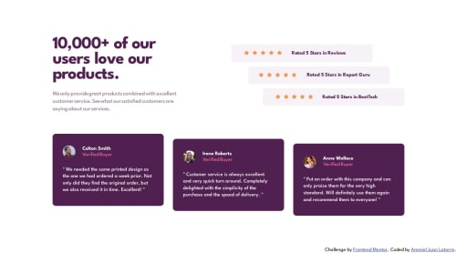Frontend Mentor | Responsive Social proof section mobile first using CSS Flexbox & Grid coding ...