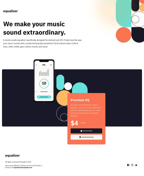 Frontend Mentor | Equalizer is a responsive landing page built with ... Frontend Mentor | Equalizer is a responsive landing page built with ...