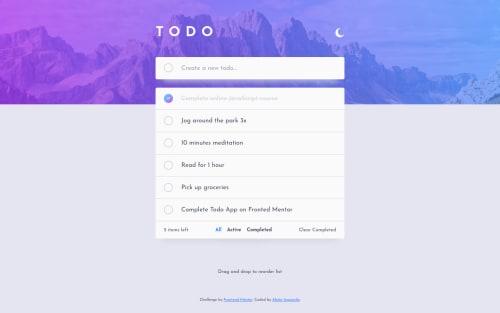Frontend Mentor Todo App With React And React Beautiful Dnd Coding