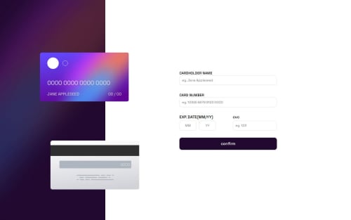 Frontend Mentor | interactive card details form coding challenge solution
