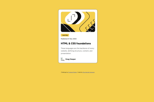 Blog Preview Card Challenge coding challenge solution | Frontend Mentor