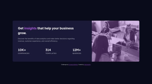 Responsive Stats Card using HTML/CSS Flex, Grid, Overlay Positioning coding challenge solution ...