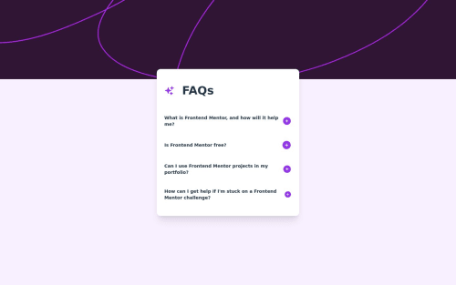 FAQs Accordion page using ReactJS and Tailwind CSS coding challenge solution | Frontend Mentor