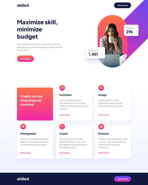 Frontend Mentor | Responsive landing page using flexbox and CSS Grid coding challenge solution