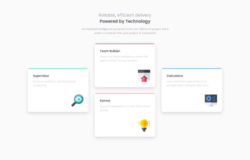 Frontend Mentor | Four Card Feature Section coding challenge solution