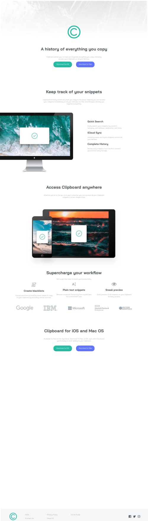 Clipboard Landing Page coding challenge solution | Frontend Mentor