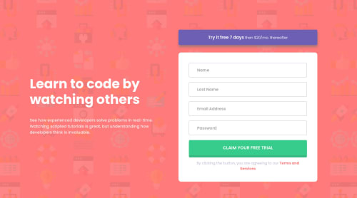 Resposive Signup Component using Vanilla JS coding challenge solution | Frontend Mentor