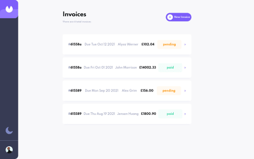 Full stack invoice app using HMTL, CSS, JS, Node/Express and EJS coding ...