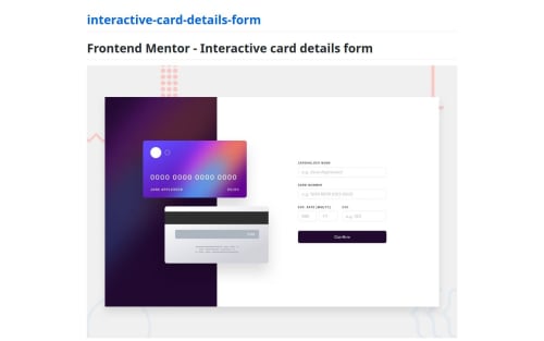 Interactive card details form with HTML,CSS and javascript coding challenge solution | Frontend ...