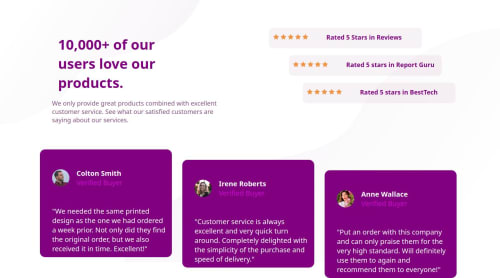 Frontend Mentor | Social Proof Section Using HTML and CSS coding challenge solution