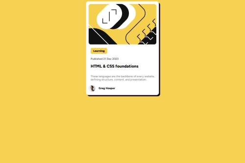 Frontend Mentor | Blog Preview Card Using CSS Flexbox coding challenge solution