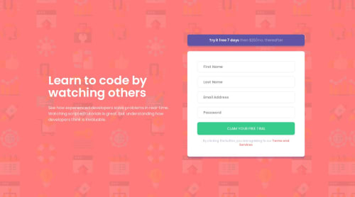 Frontend Mentor | Intro Component with Signup form using React-Hook-Form and TailwindCSS coding ...