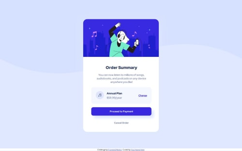 Order Summary Card coding challenge solution | Frontend Mentor