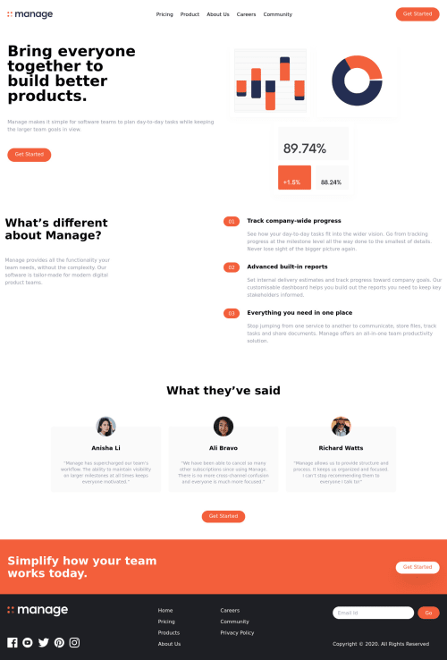 Frontend Mentor | Responsive Landing Page using Tailwind Css coding challenge solution