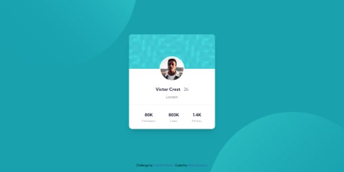 Profile card component with React and Tailwind CSS coding challenge solution | Frontend Mentor