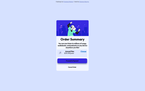 Frontend Mentor | Order summary component main solution coding challenge solution