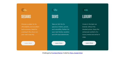 3-column preview card component coding challenge solution | Frontend Mentor