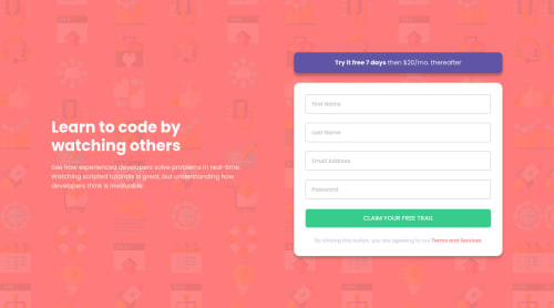 Frontend Mentor | Intro component with Sign-Up form coding challenge solution