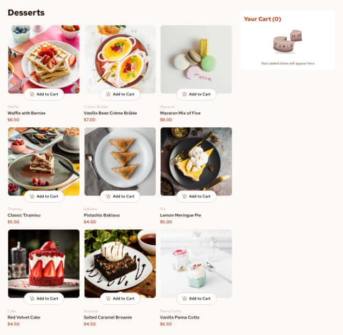 Frontend Mentor | Product list with cart (Svelte + Tailwind) coding challenge solution