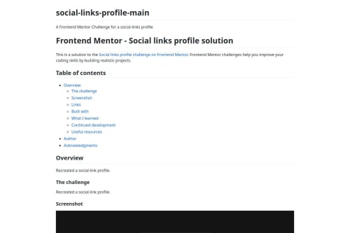 social-links-profile using Flexbox, CSS & HTML coding challenge solution