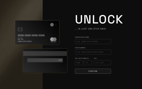 Interactive card details form [using jQuery] + [Re-design] coding challenge solution