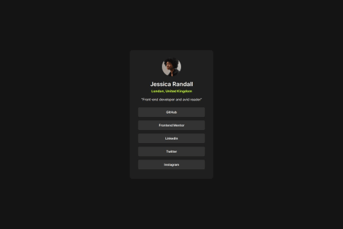 Frontend Mentor | Social Links Profile Card coding challenge solution