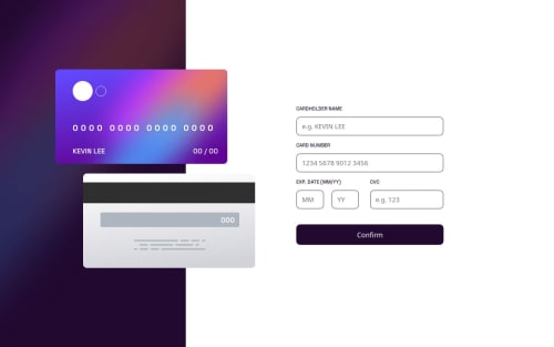 Interactive Card Details Form with React coding challenge solution | Frontend Mentor