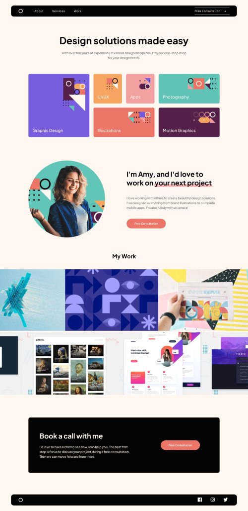 Single-page design portfolio [using jQuery] + [Hori. Scroll Animation ...