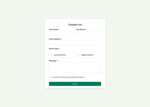 Frontend Mentor | responsive single page form coding challenge solution