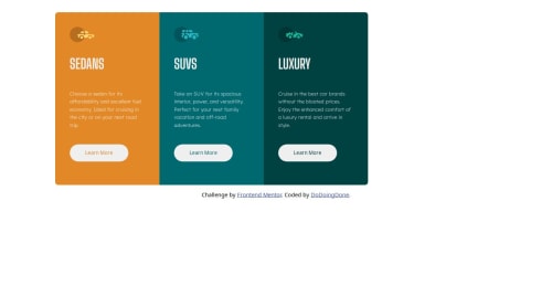 Frontend Mentor | 3-card component with flexbox and responsive desogn coding challenge solution