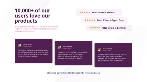 Frontend Mentor | social-proof-section-master coding challenge solution