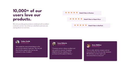 Social-proof-section using HTML and CSS coding challenge solution