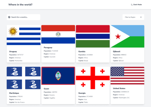 Frontend Mentor | Rest Countries Api using React and Tailwind CSS coding challenge solution