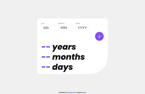 Frontend Mentor Age Calculator App Using Html Css And Js Coding