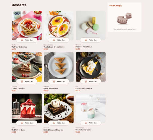 Frontend Mentor | Product List With Cart coding challenge solution