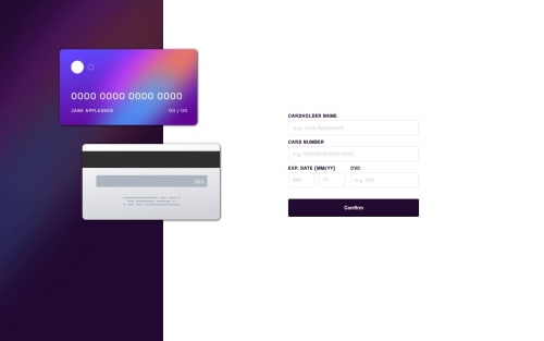 Frontend Mentor | Interactive Card Details using HTML, CSS & JavaScript coding challenge solution