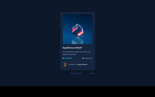 Frontend Mentor | Nft Preview Card using basic HTML and CSS coding challenge solution