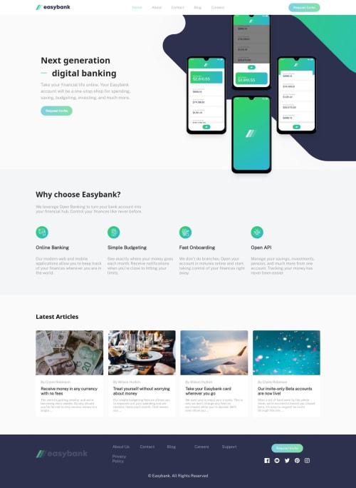 Responsive landing page using html and css coding challenge solution | Frontend Mentor
