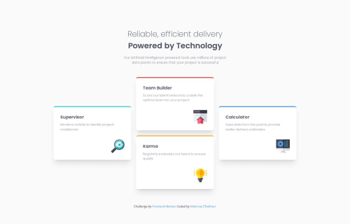 Frontend Mentor | Four Card Section Using Vue.js and Tailwind coding challenge solution